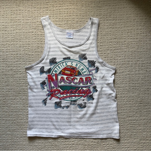 Vintage | Tops | Vintage 9s Striped Nascar Tank | Poshmark